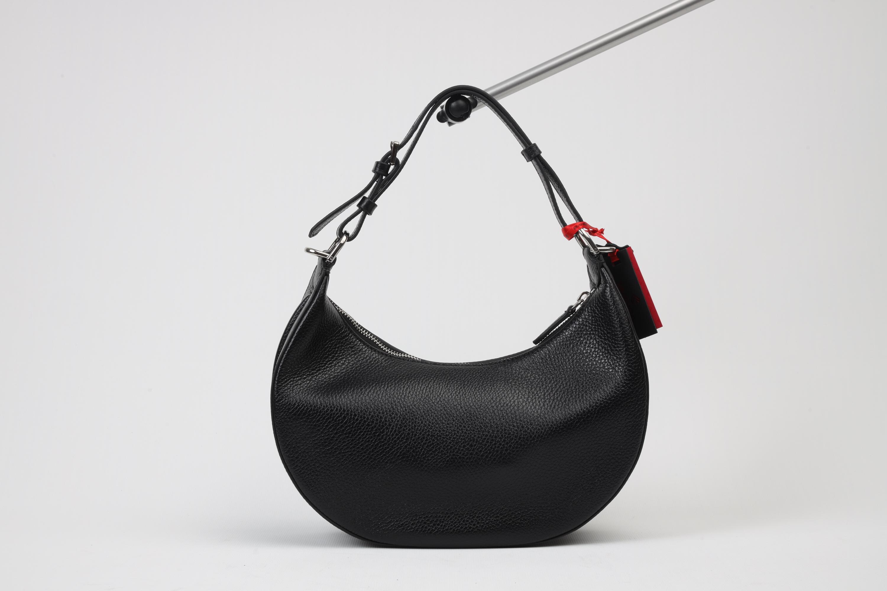 Black MOON Leather Bag Shoulder Bag Handbag Together With Leather Strap ...