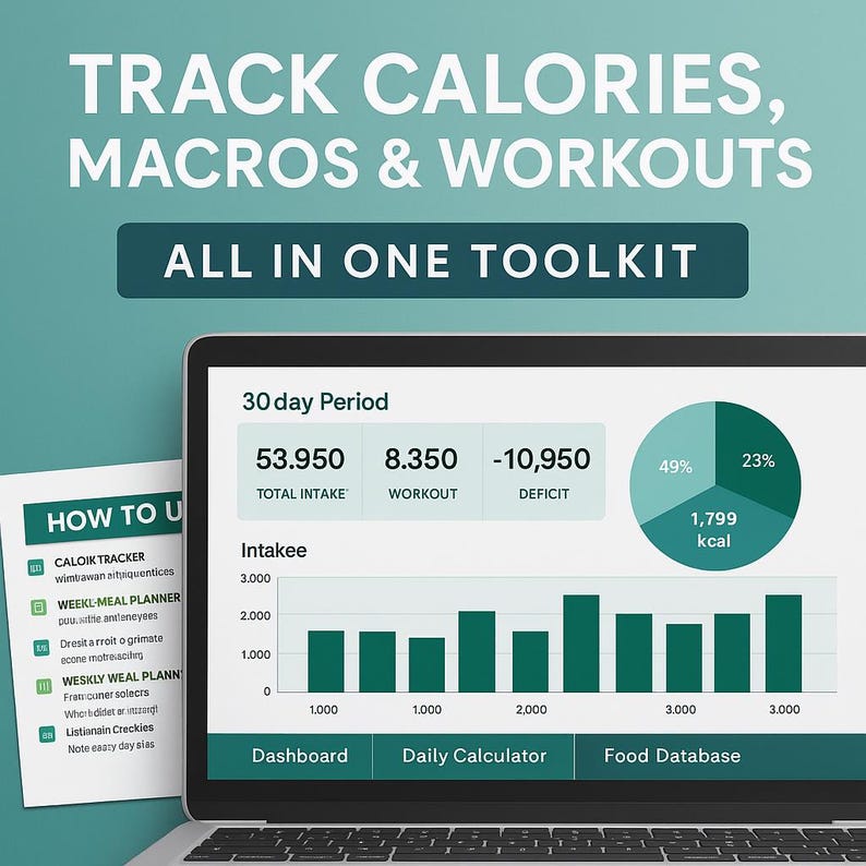 Fitness Coach Toolkit | Calorie Macro Tracker Excel Meal Planner ...