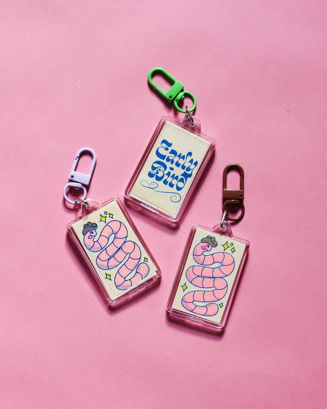 Early Bird Gets the Worm Riso Keychain - Etsy