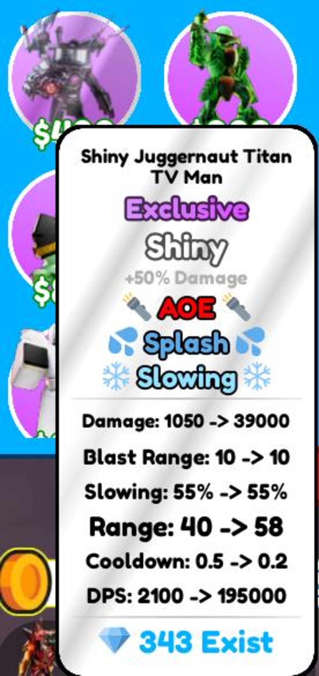 SHINY Juggernaut Titan TV Man Toilet Tower Defense TDD - Etsy