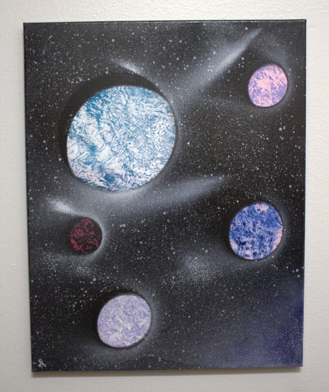 5 Galactic Gems- Spray Paint Painting - Etsy
