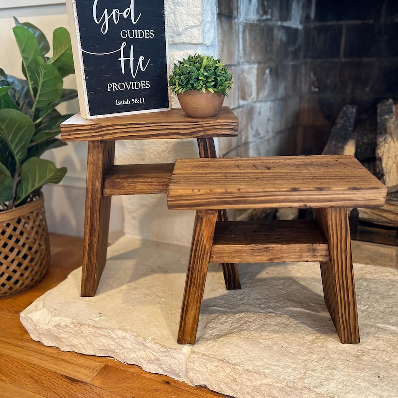 Wooden Footstool - Etsy