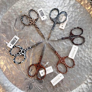 Elegant French Animal Print Embroidery Scissors, 3 3/4 Inches - Etsy