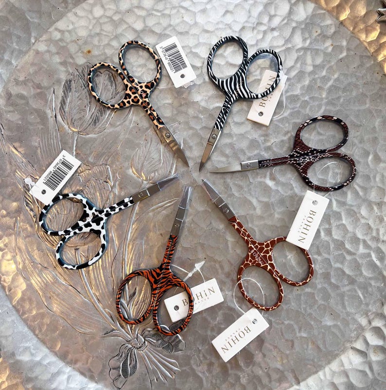 Elegant French Animal Print Embroidery Scissors, 3 3/4 Inches - Etsy