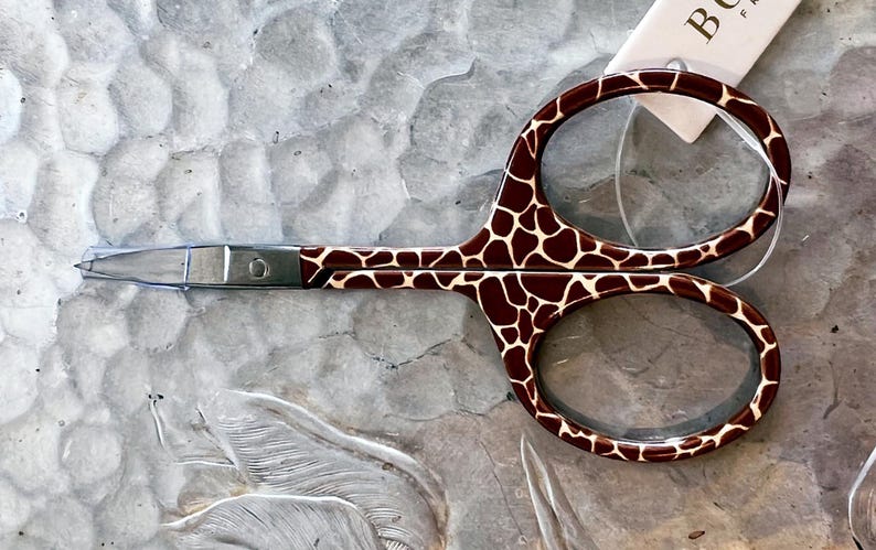 Elegant French Animal Print Embroidery Scissors, 3 3/4 Inches - Etsy
