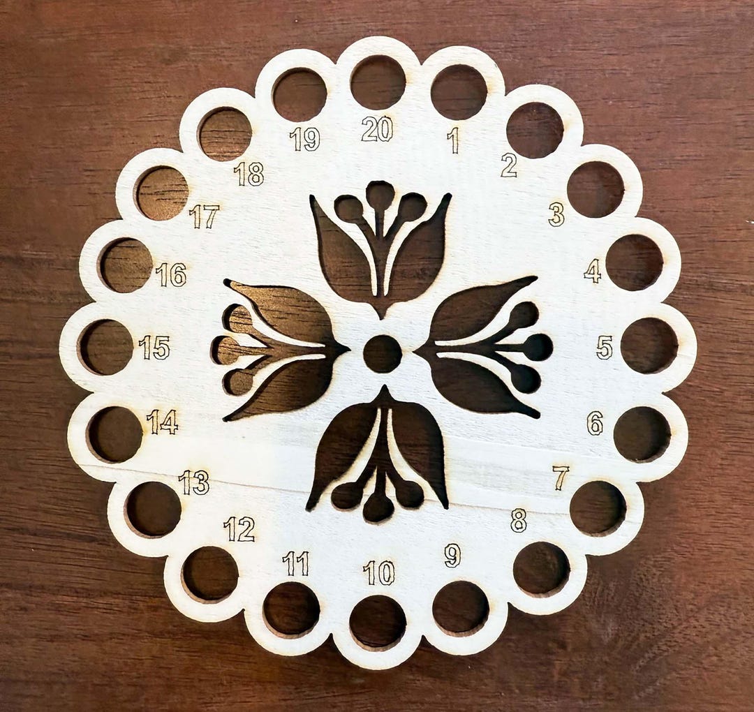 Tulip Wooden Floss Organizer – 20-hole Embroidery Thread Holder, 5 X 5 ...