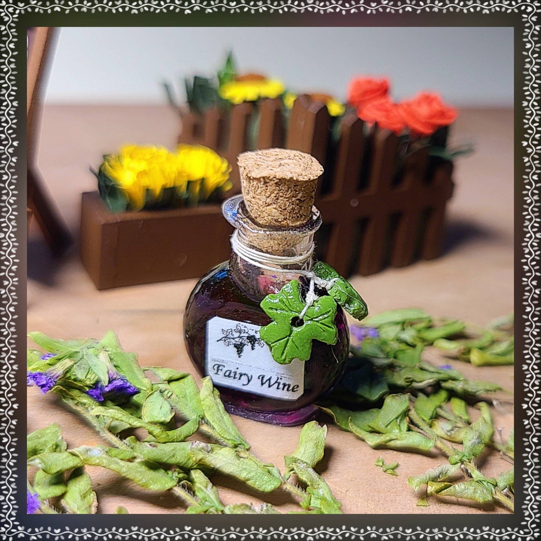 Miniature Wine Bottle, Miniature Red Wine, Mini Fairy Wine, Mini Corked ...