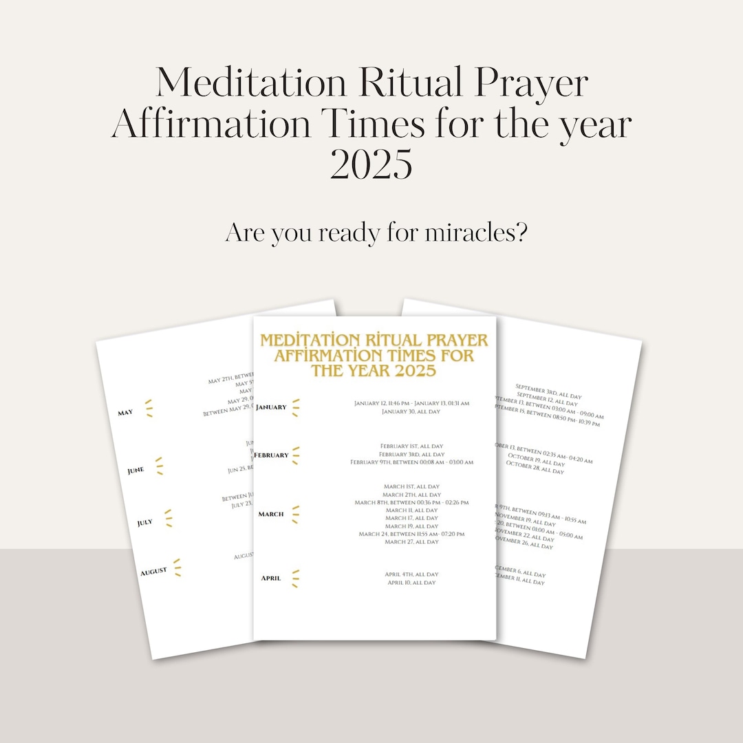 2025 Meditation, Ritual & Affirmation Calendar Instant Digital Download ...