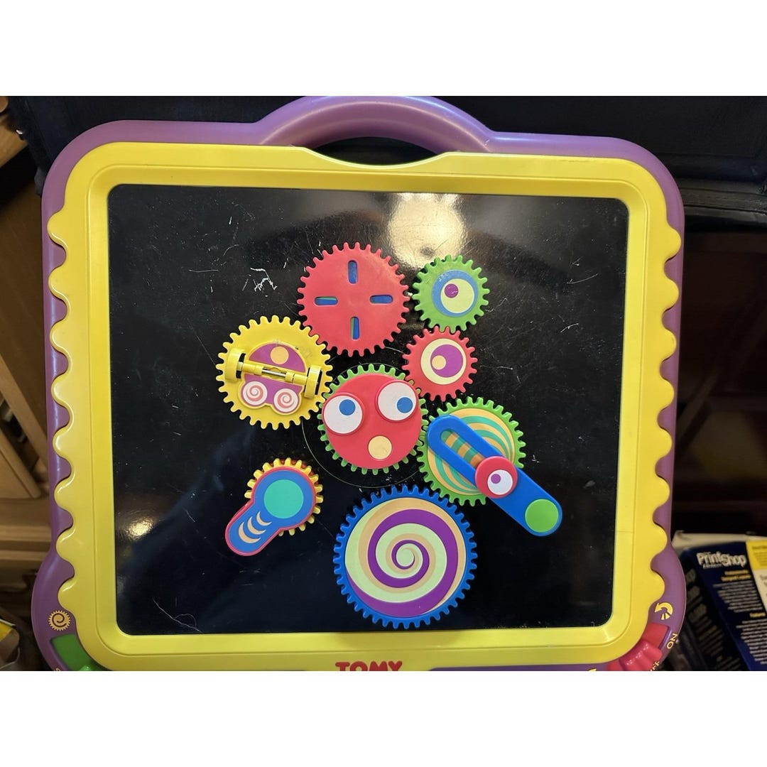 Vintage 1997 Tomy Gearation Magnetic Toy Stem Sensory With 8 Gears ...