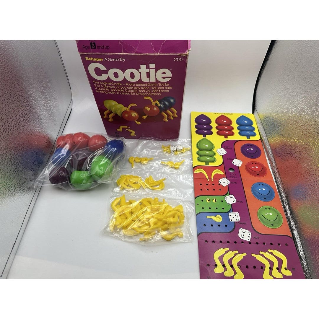 Vintage Cootie Game Complete Schaper Preschool Board Game Original Box ...