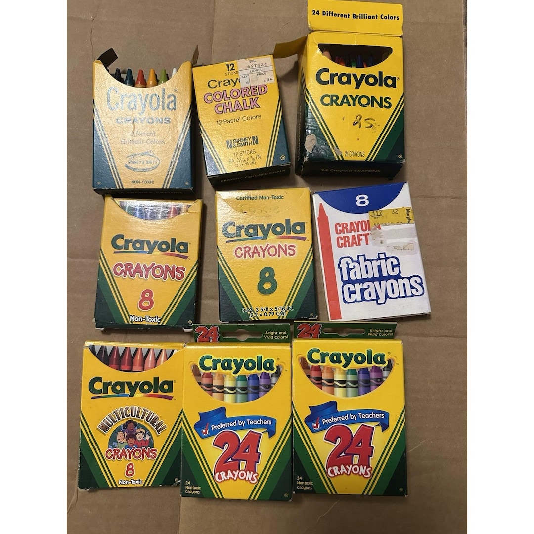 Vintage Crayola Crayon Lot – 10 Boxes – 1970s-2025 Discontinued Colors ...