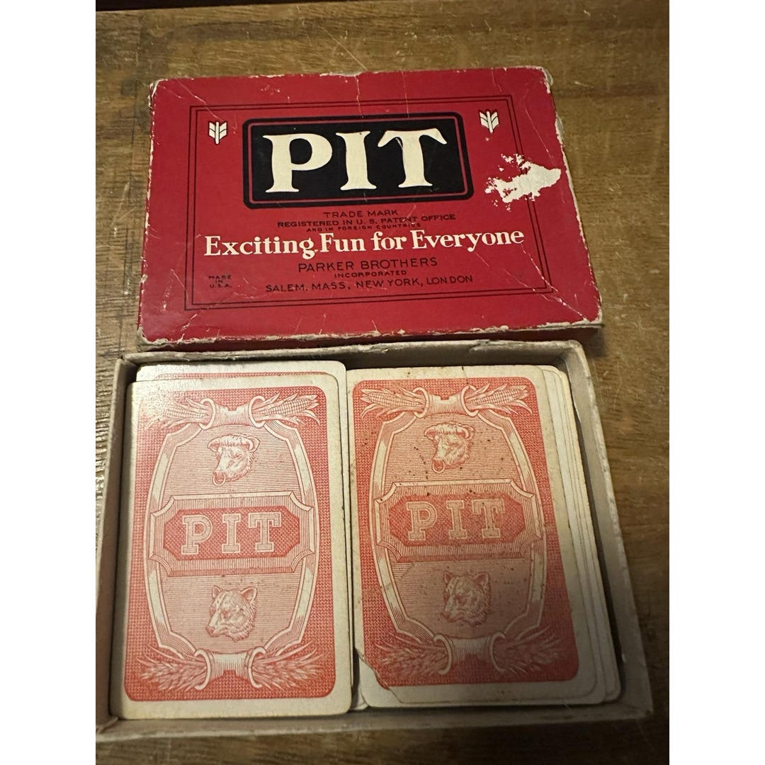 Vintage PIT CARD GAME - 1919 Bull and Bear Edition - Parker Brothers ...