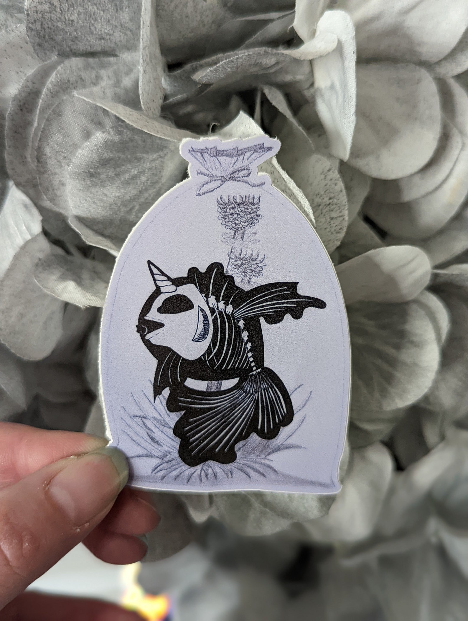 Skeleton Goldfish Spooky Sticker Goth Sticker Edgy Sticker - Etsy