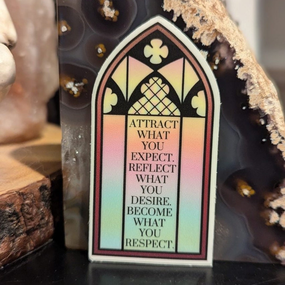 Stained Glass Sticker, Cathedral Window Sticker, Attract What You ...