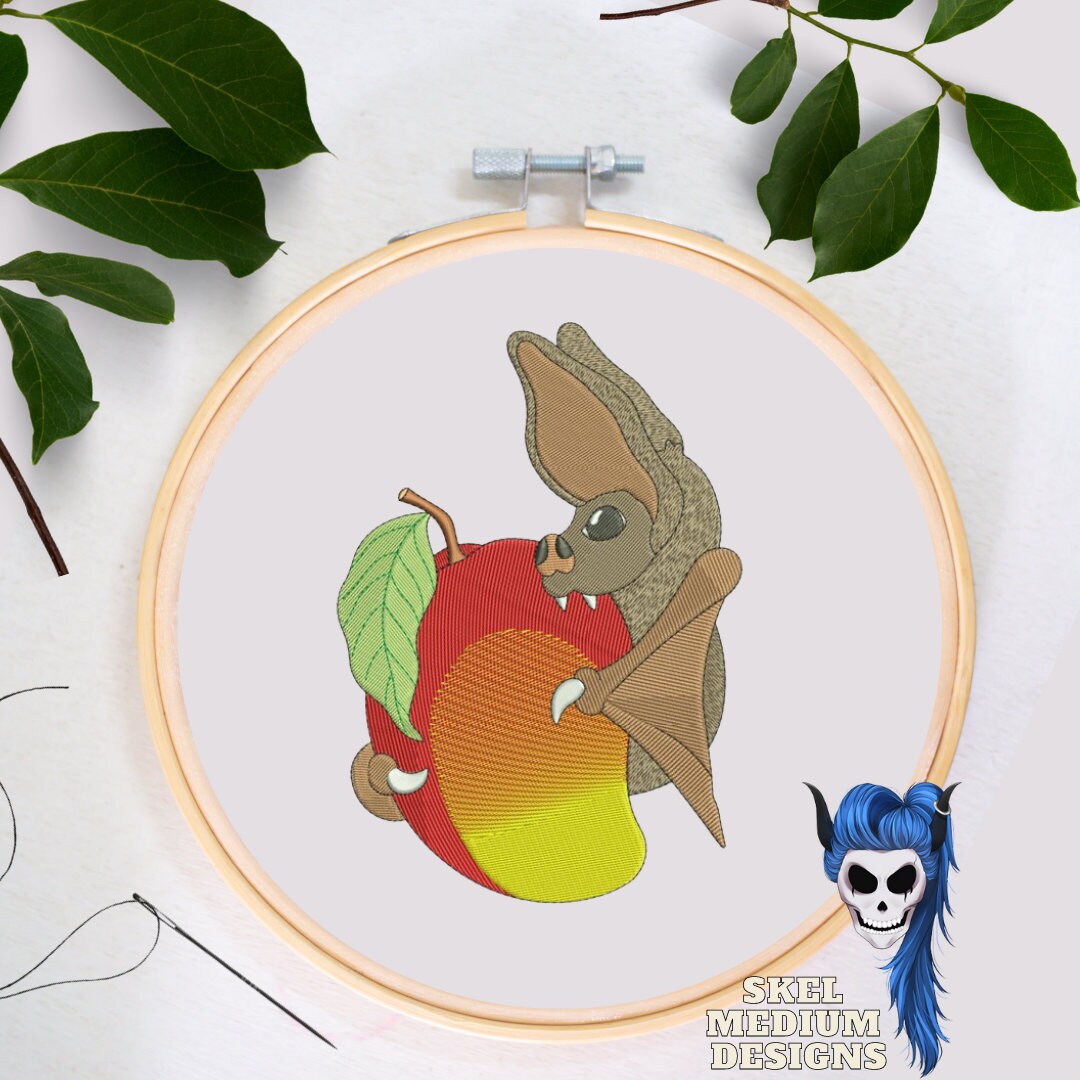 Mango Bat Embroidery File Embroidery File Bat Embroidery - Etsy
