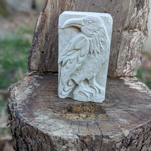 Crow Garden Statue, Celtic Crow, Concrete Crow Altar Totem, Deity Totem ...