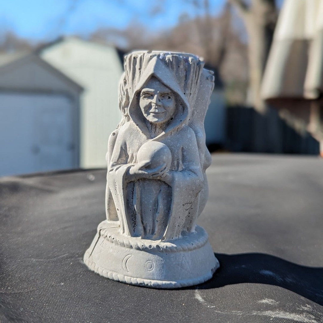Triple Goddess Concrete Statue, Maiden Mother Crone, Goddess Statue ...