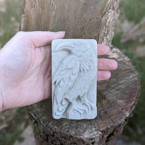 Crow Garden Statue, Celtic Crow, Concrete Crow Altar Totem, Deity Totem ...