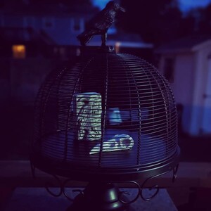 Crow Garden Statue, Celtic Crow, Concrete Crow Altar Totem, Deity Totem ...