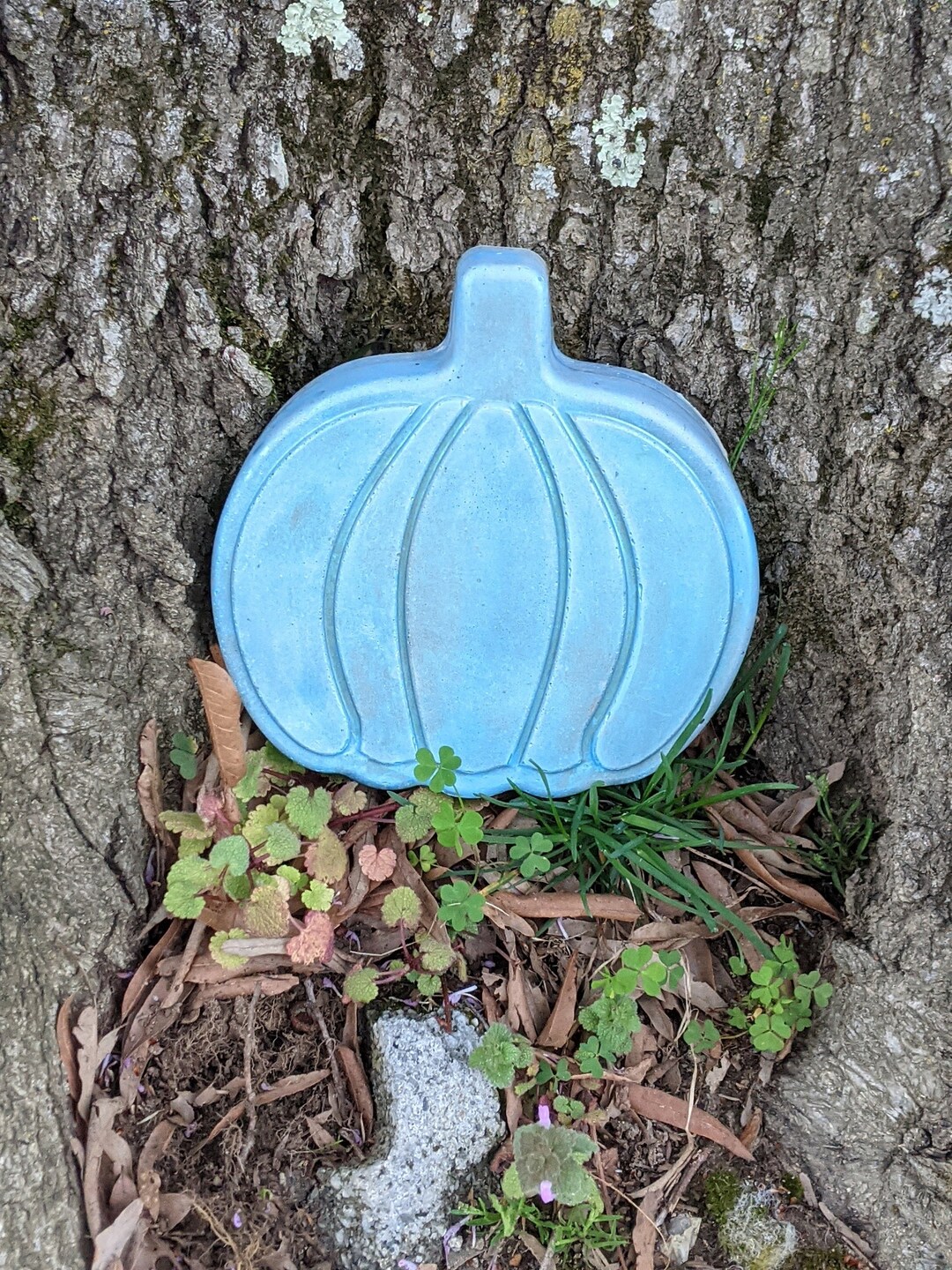 Stepping Stone, Pumpkin Stepping Stone, Turquoise Concrete Pumpkin ...