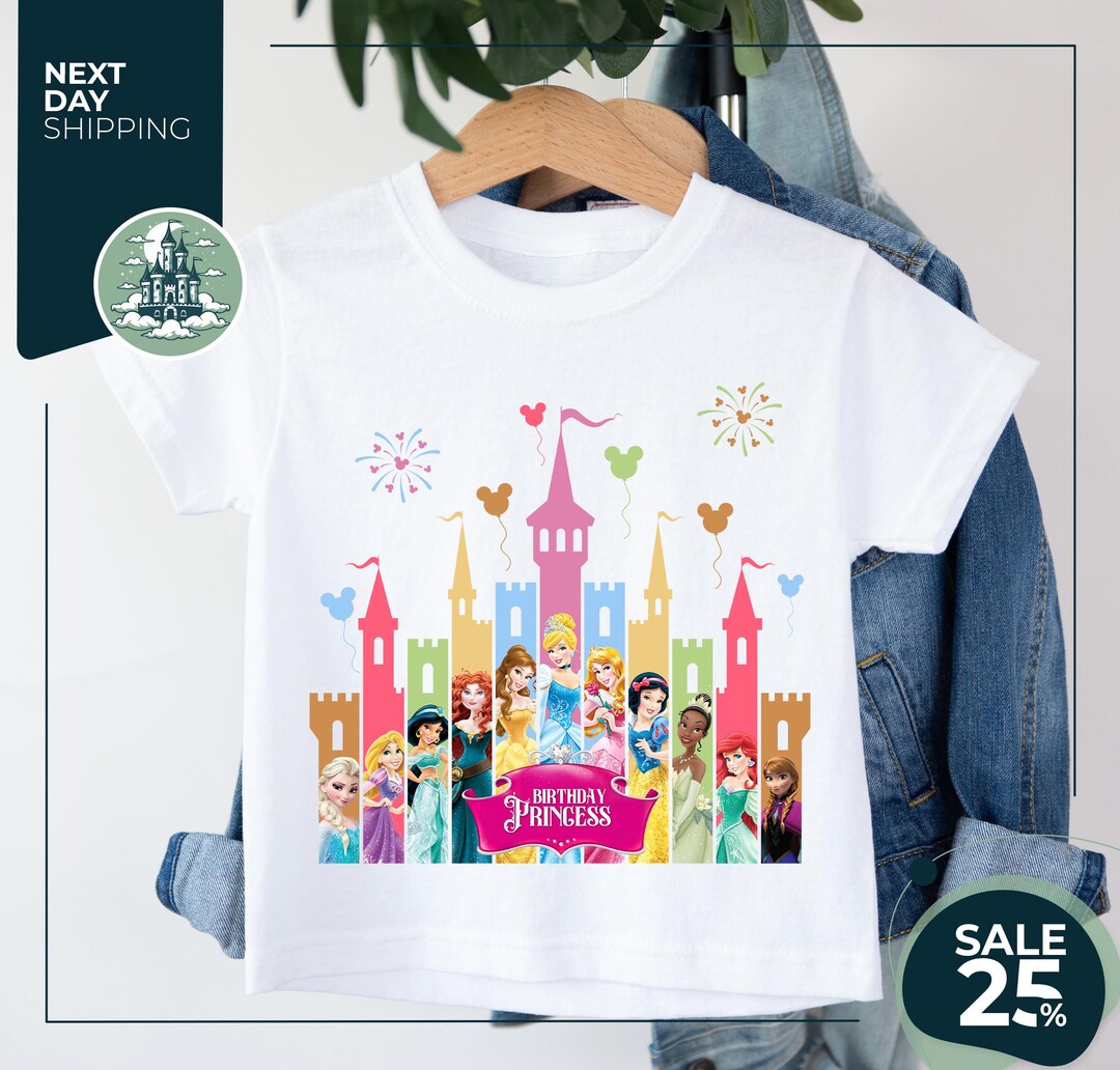 Disney Princesses Birthday Shirt Disney Birthday Shirt Girl's Disney Birthday Shirt Disney ...