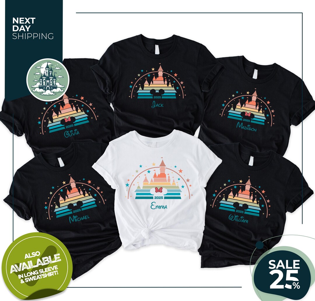 Disney Family Trip 2025 Tee Shirt | Custom Disney Trip T-shirt | Disney Castle Shirts | Disney ...