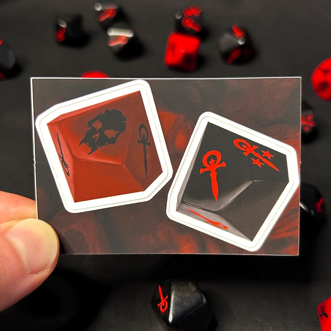 VTM Dice Sticker Sheet, Matte | Black and Red D10s - Etsy
