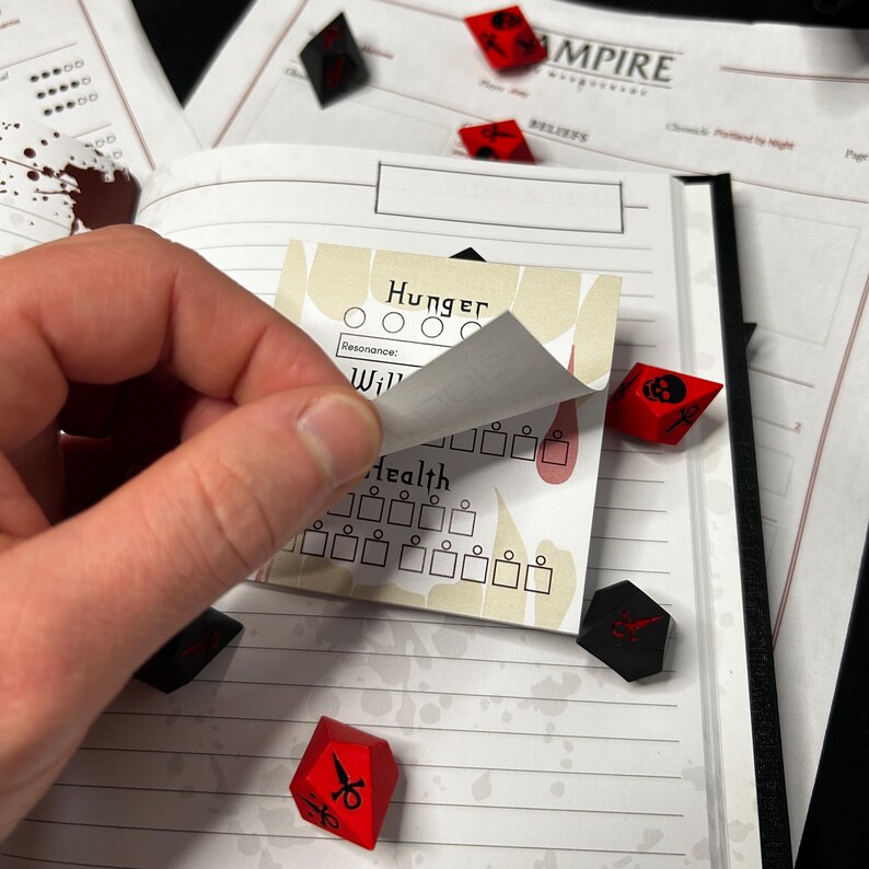 VTM Stat Tracker Sticky Notes | Hunger, Willpower, and Health Tracker ...