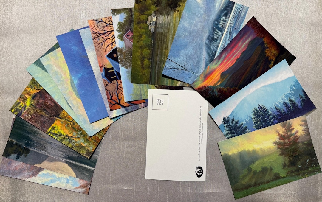 Set of Fourteen Landscape Painting Postcards - Etsy