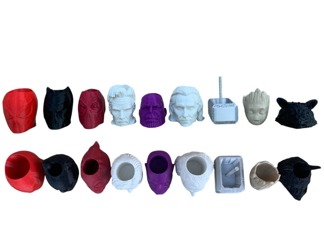 Marvel Character Planter Set 3D Files - Etsy