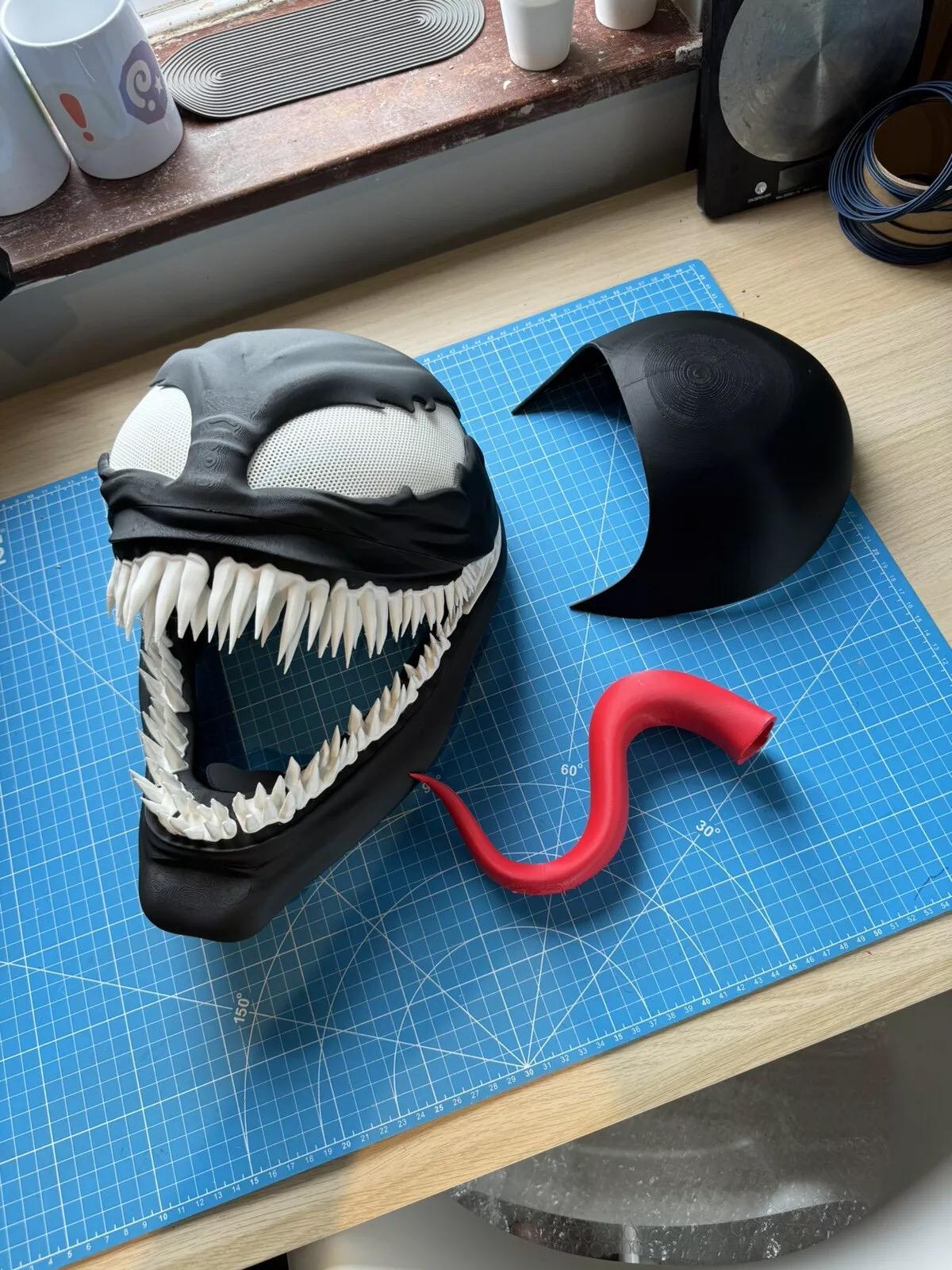 Venom Helmet Mask 3d Printed Magnetic Wearable Spiderman - Including ...