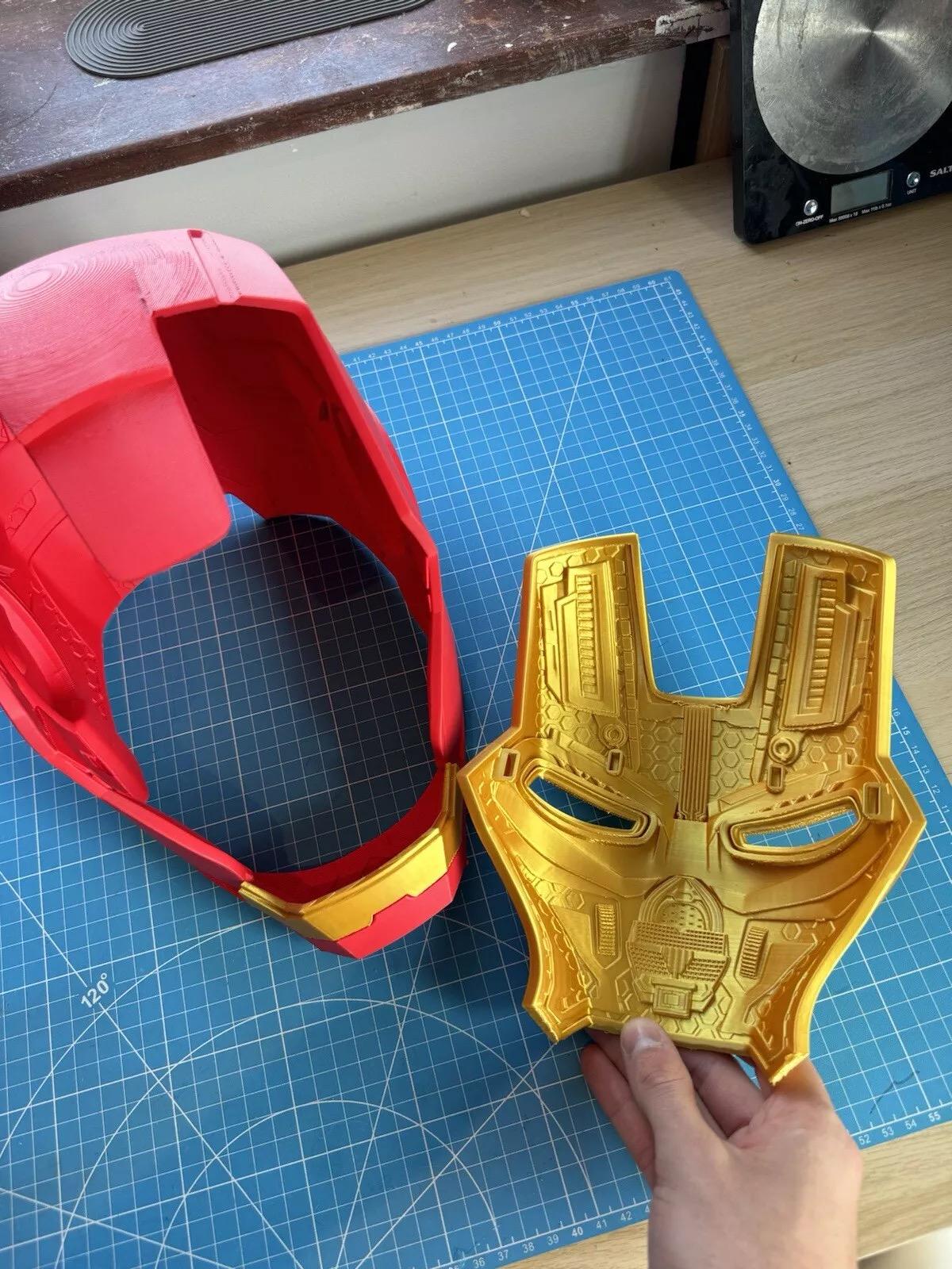Iron Man Helmet Raw 3d Printed With Magnetic Back With Stand Etsy