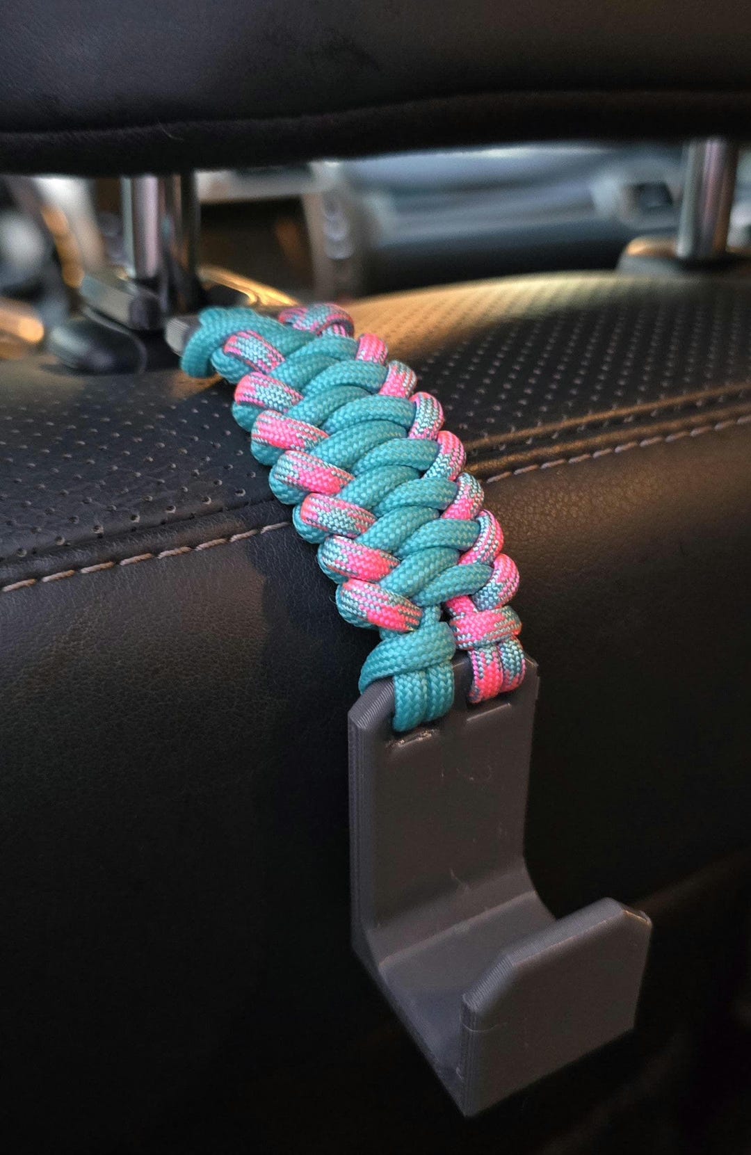 Paracord-wrapped Car Headrest Hooks (set of 2) | Durable 3D Printed ...