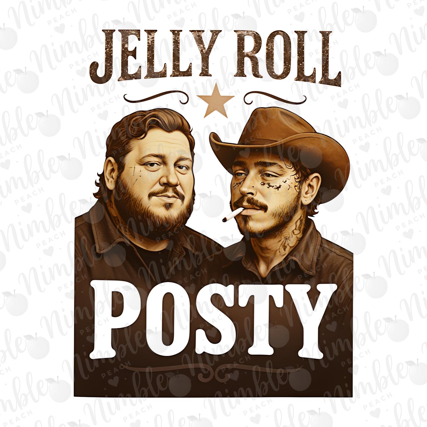 Jelly Roll and Posty PNG, Country Concert Tee Design, Post Malone Merch ...