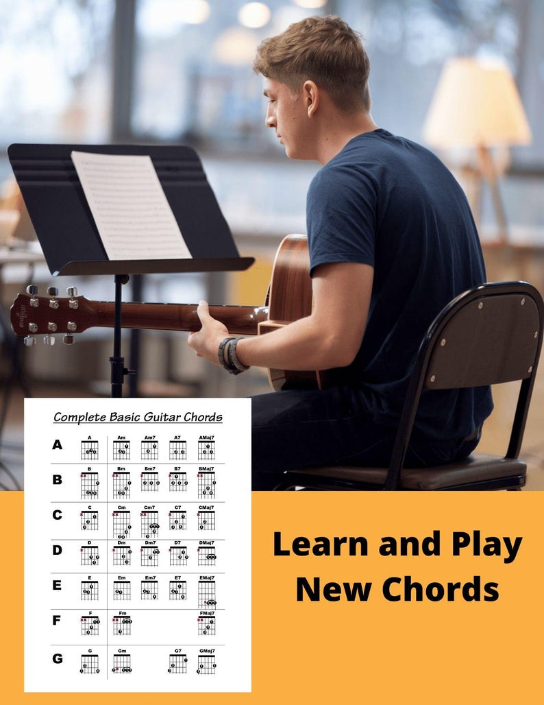 Complete Basic Guitar Chords - Etsy