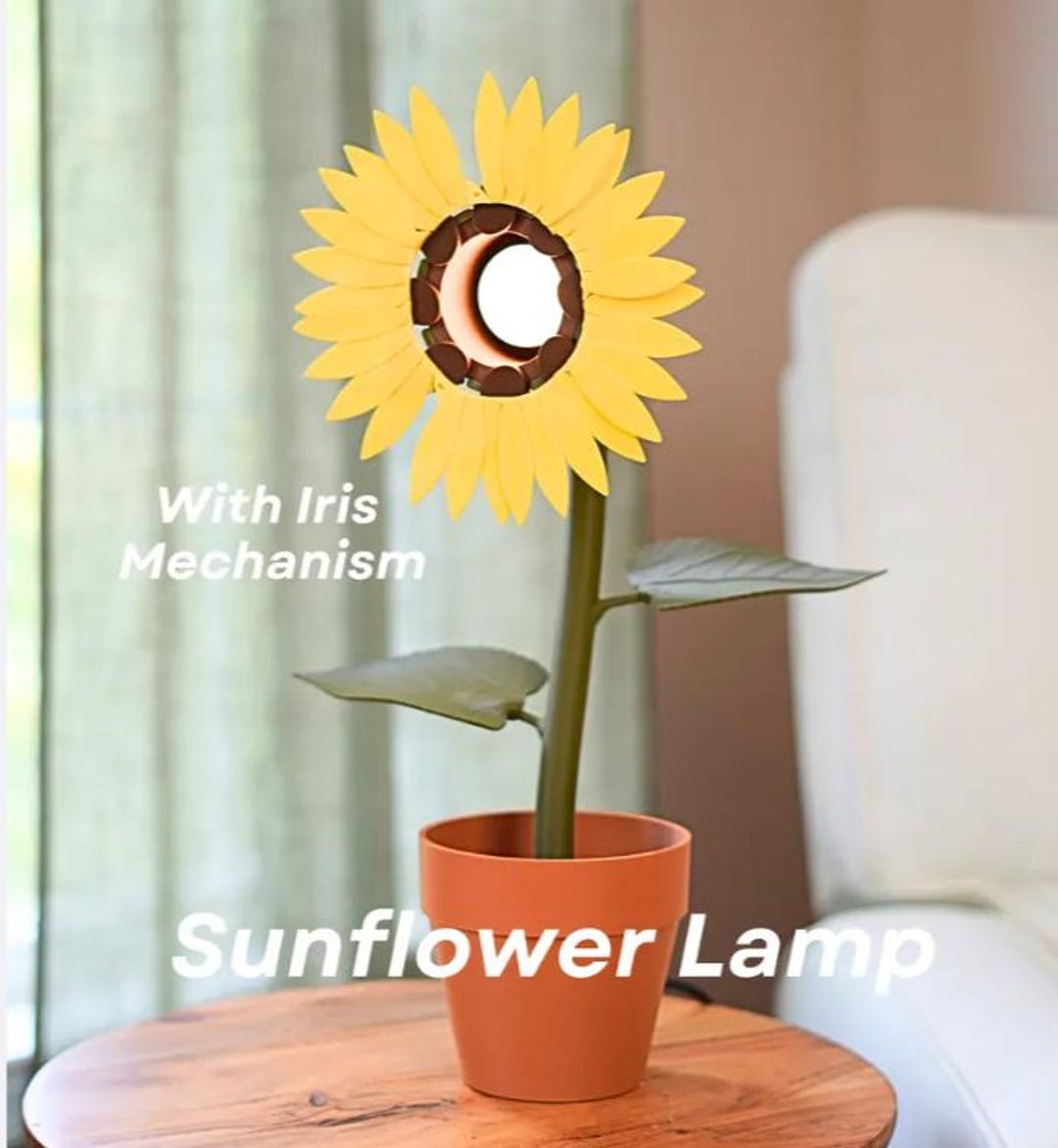 Sunflower Lamp: 3D Printed PLA Filament Floral Light - Etsy