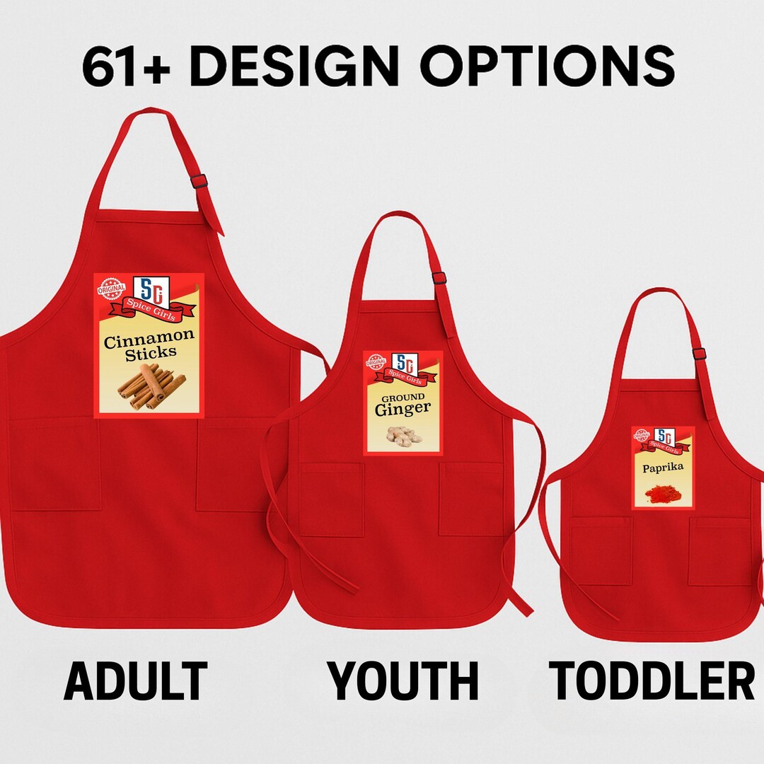 Spice Group Halloween Aprons, Custom Spice Couple Red Apron ...