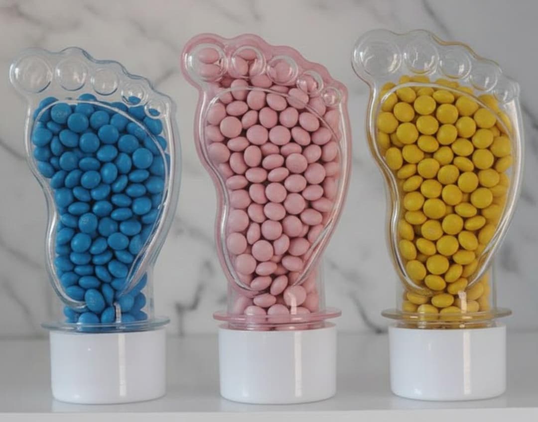 Foot-shaped Clear Plastic Party Favor Tubes, Baby Shower (set of 10) - Etsy