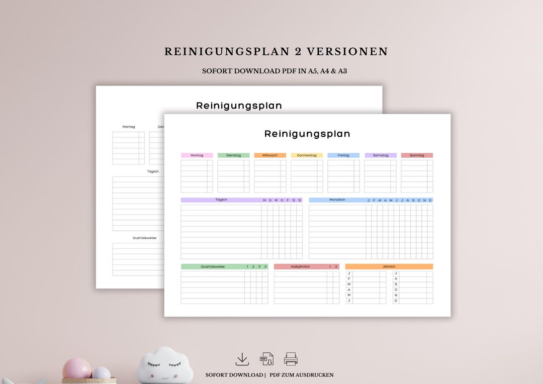 Cleaning Plan Template for Printing, Cleaning Plan, Household Plan ...