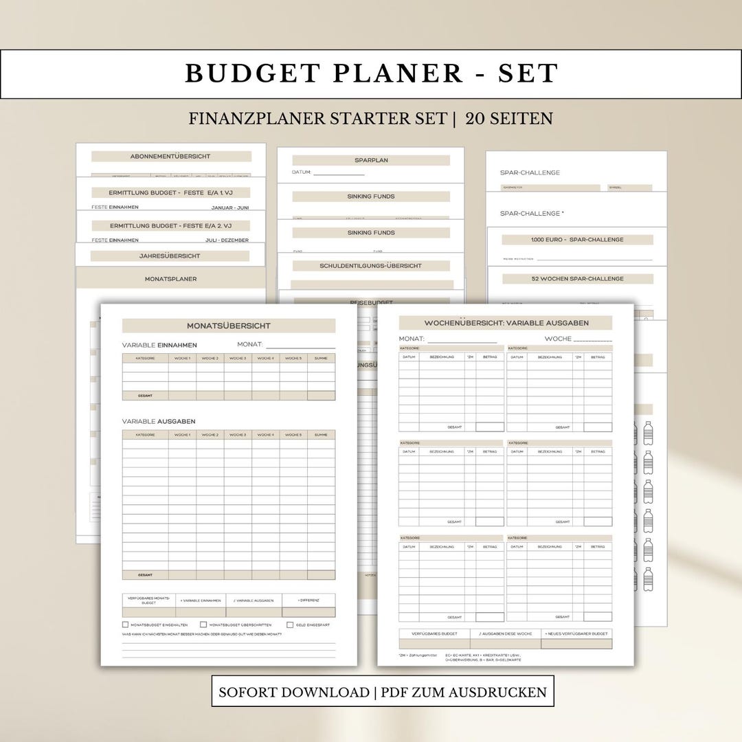 Printable Household Book PDF Download, German. Printable on DIN A4 and ...