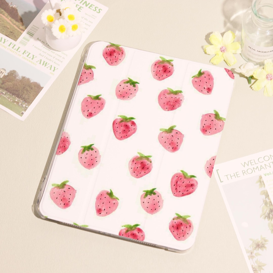 Strawberries,ipad Case With Pencil Holder for iPad 10.9" 10.2" 9.7" 11 ...