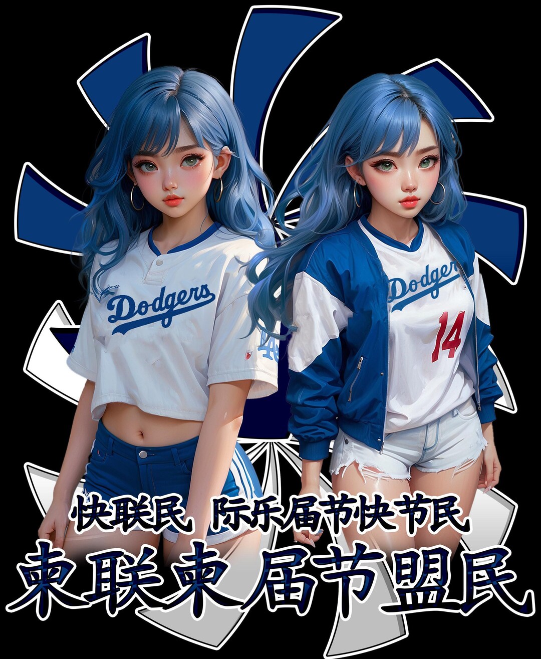 LA Anime Fusion: Dodgers-inspired Graphic Tee | Unisex Baseball Fan ...