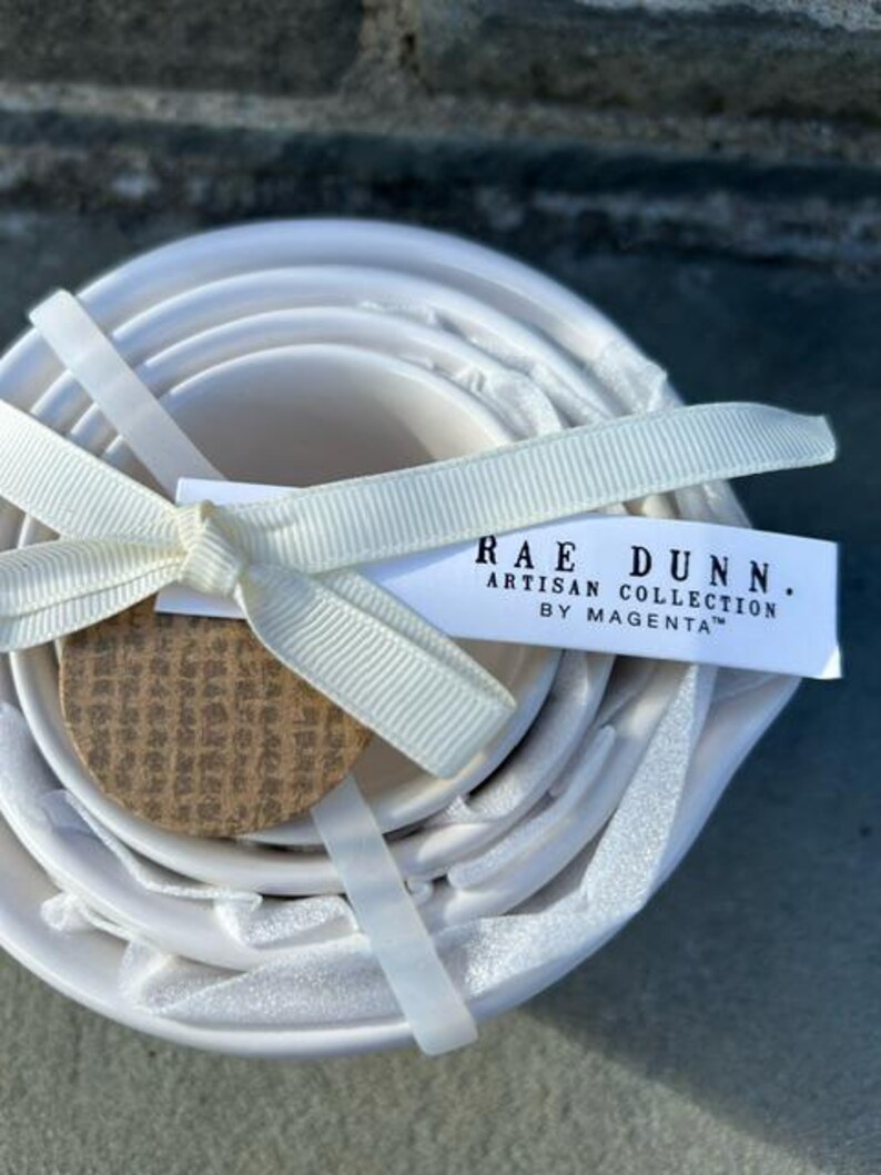 Rae Dunn Farmhouse Country Kitchen Set of Four White Measuring Cups - Etsy