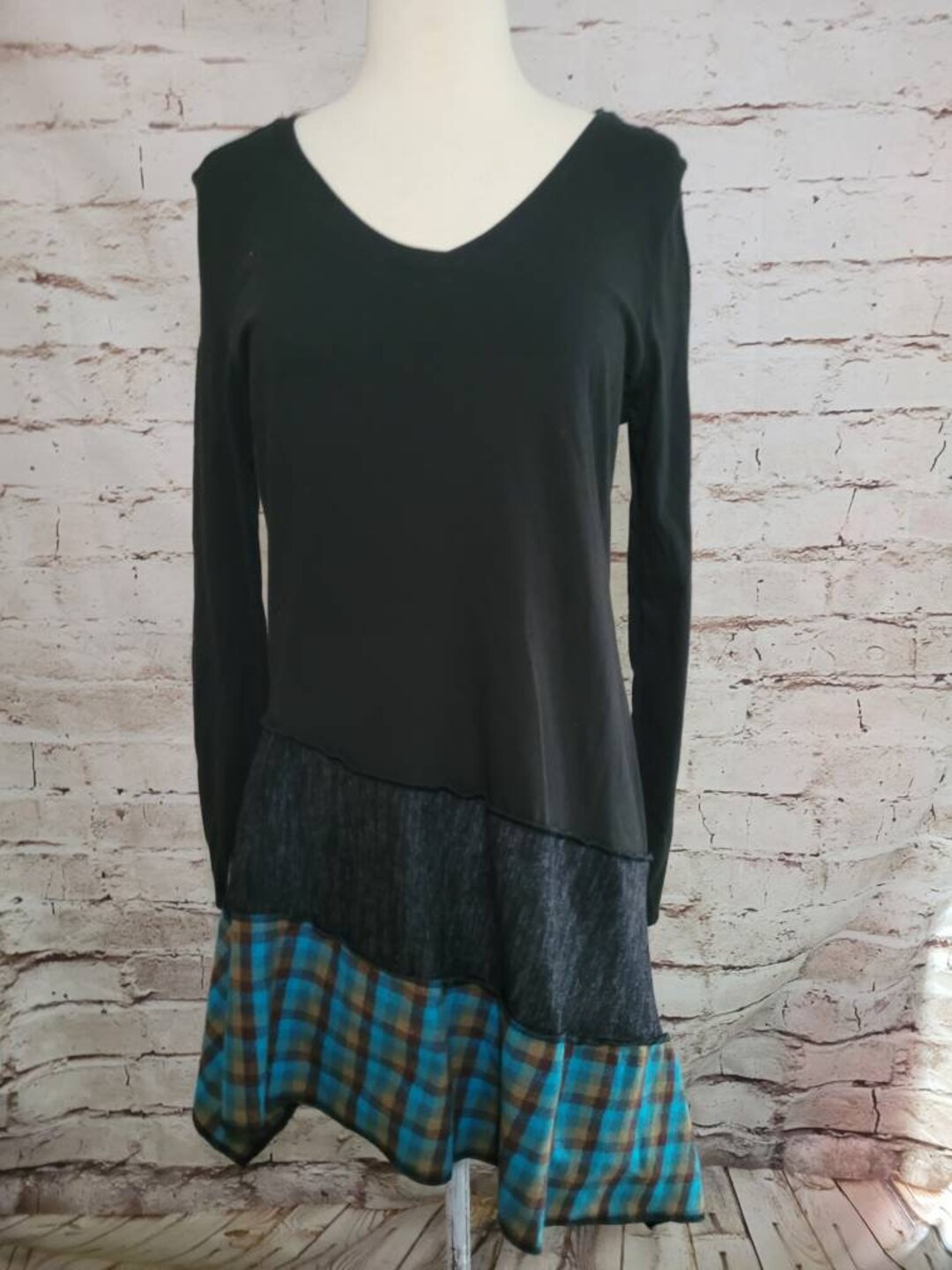 Teal & Brown Buffalo Check Plaid Tunic - Etsy