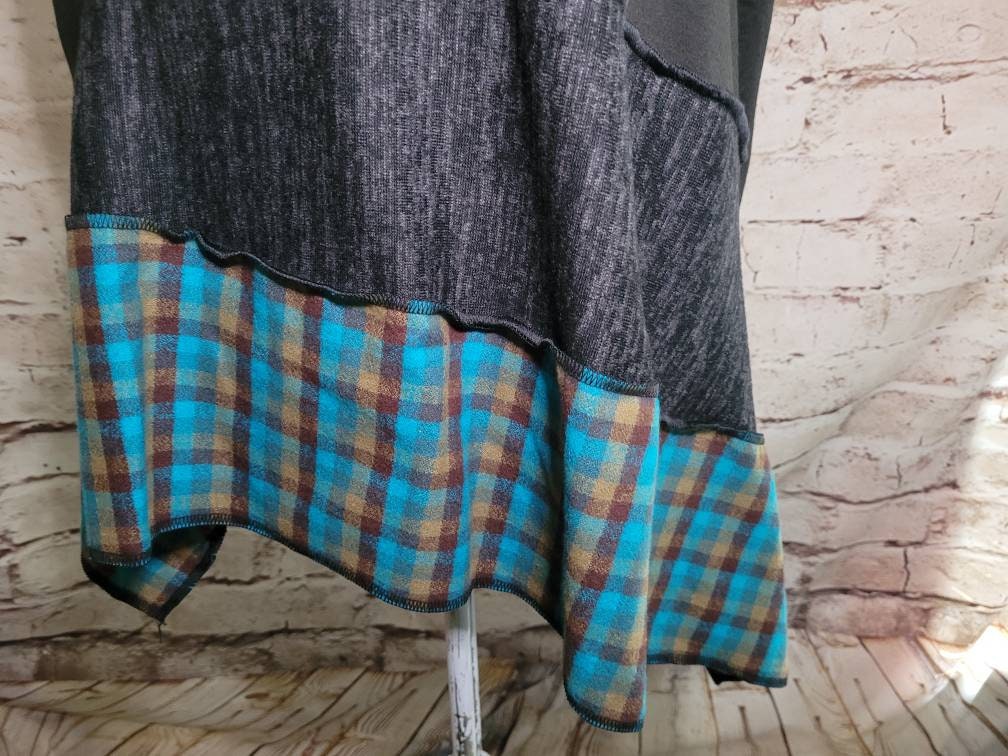 Teal & Brown Buffalo Check Plaid Tunic - Etsy