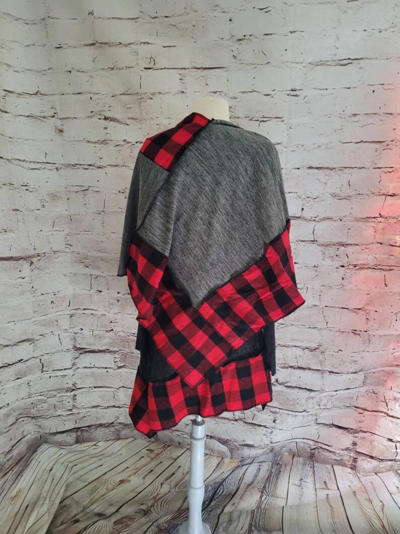 Buffalo Check Red Plaid Tunic With Matching Wrap/scarf - Etsy