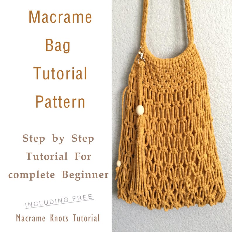 Macrame Bag Tutorial Pdf DIY Pattern for Beginner Step by Step ...