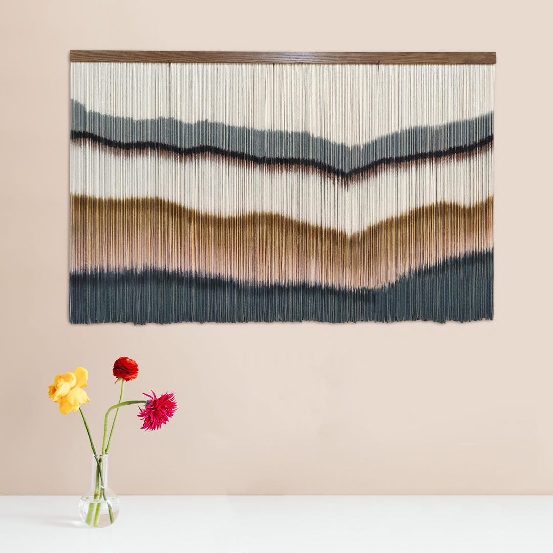 Large Textile Wall Art Fabric Yarn Wall Hanging Tapestry Modern Macreme ...