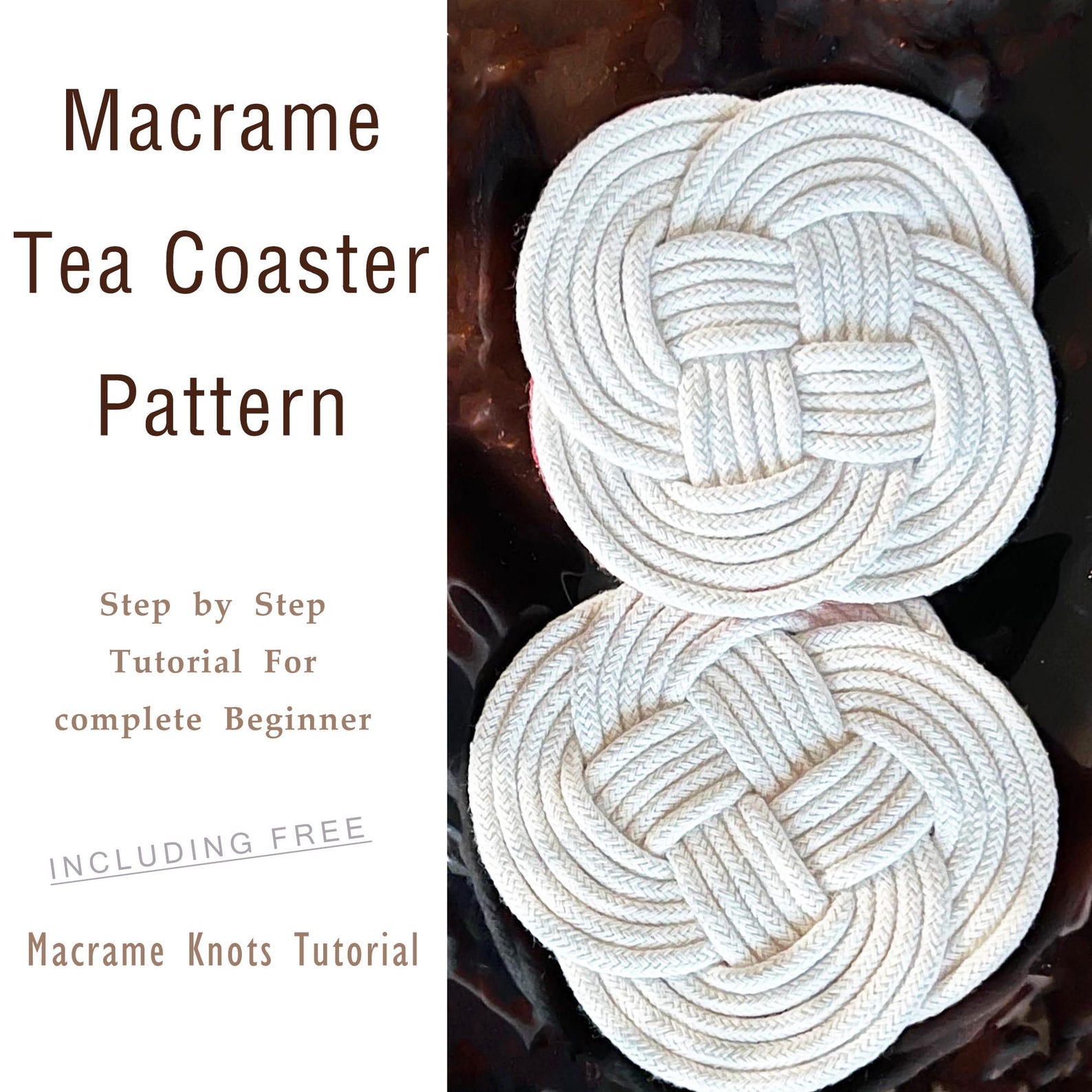DIY Tutorial Guide for Macrame Coaster: Beginner Macrame Pattern PDF ...