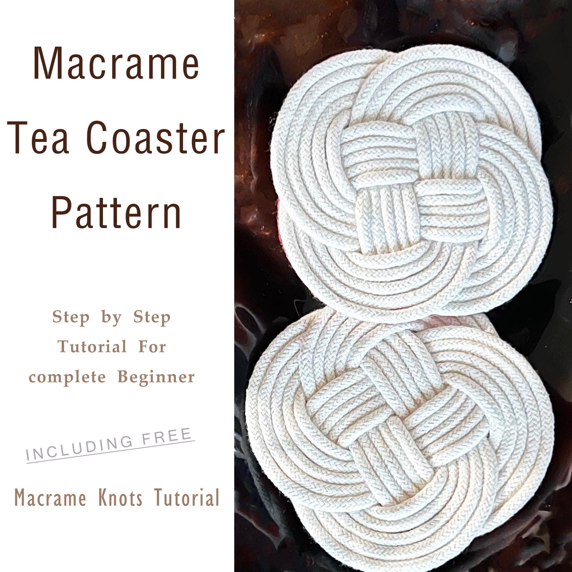 Macrame Coaster Pattern Pdf DIY Tutorial for Beginner Step by Step Instructions With Photos ...